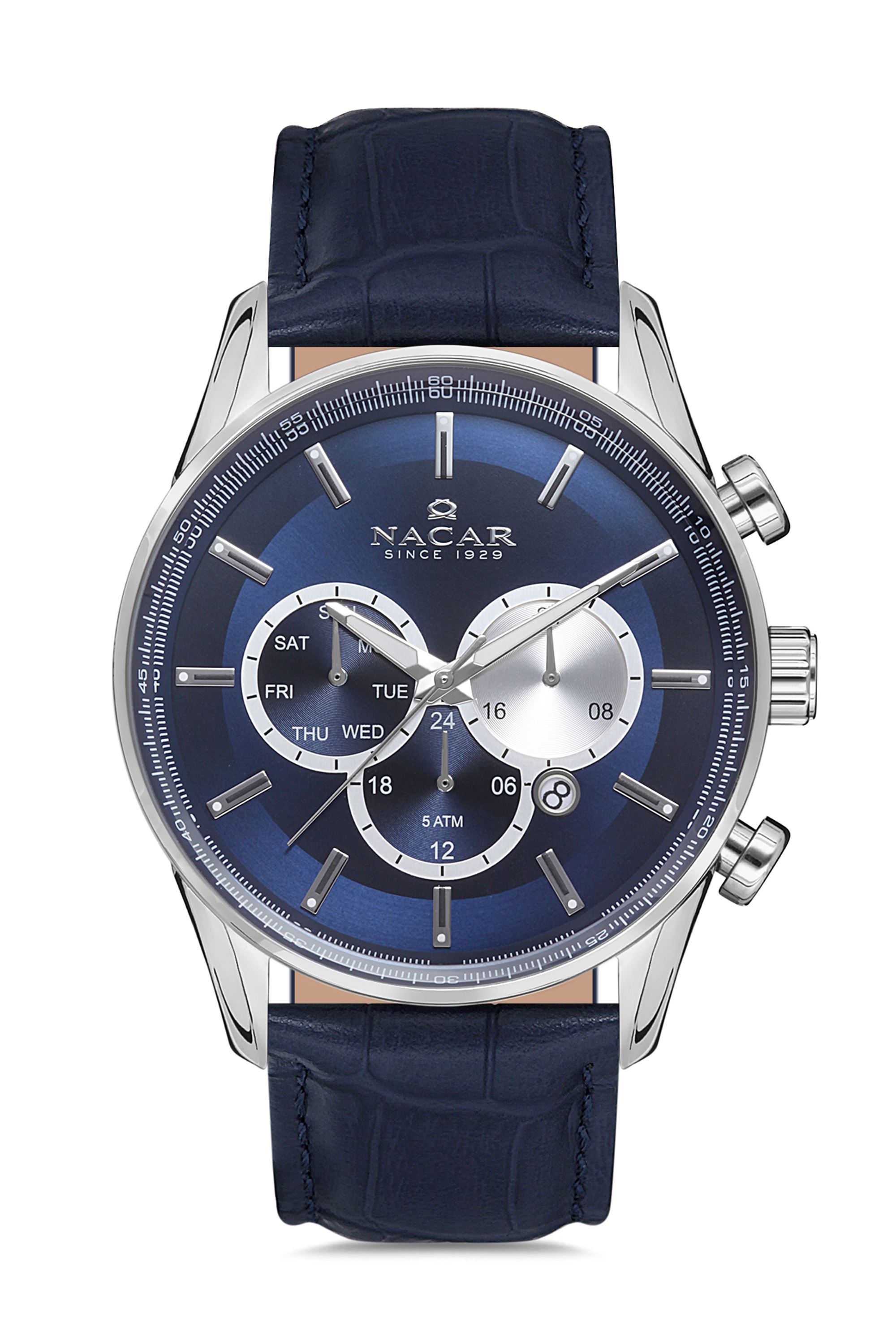 MAVİ DERİ ERKEK KOL SAATİ | Saat Modelleri | Spor, Klasik Kadın Erkek Saat - Nacar
